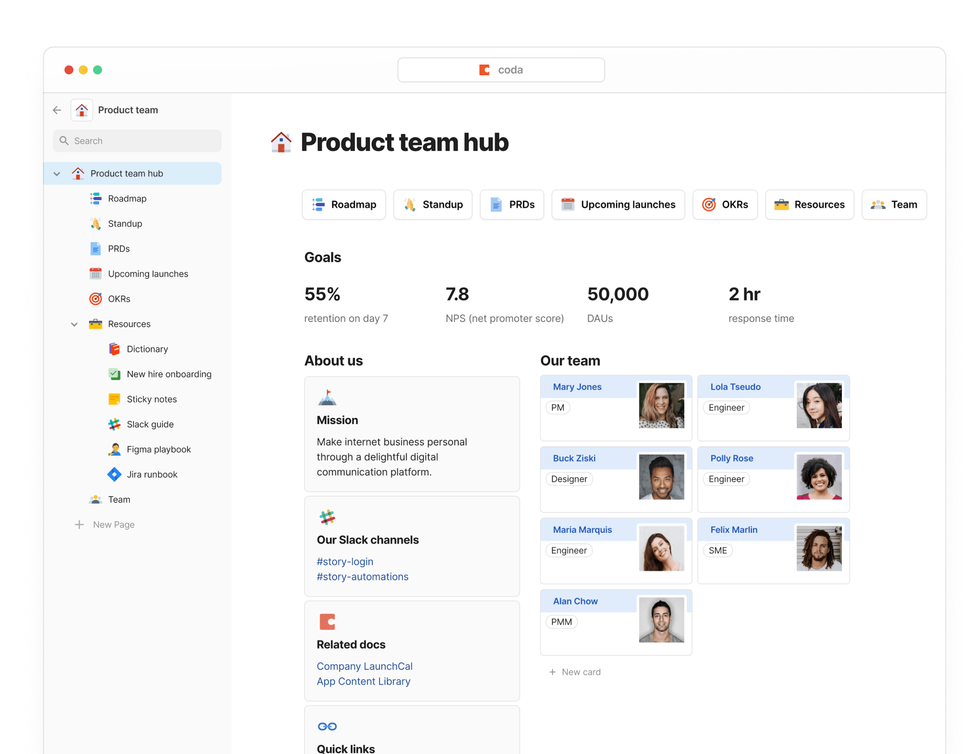 Docs, wikis, and team hubs designed for collaboration - Coda